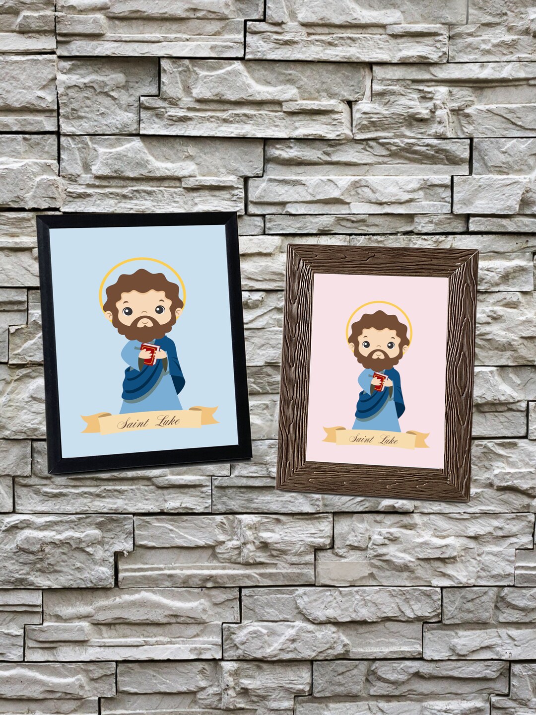 Saint Luke Wall Art, Saint Luke Art Print, Catholic Saint Art Print ...