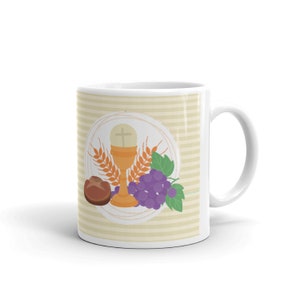 Eucharist First Communion Grape and Bread 11oz Mug, Catholic Mug ...