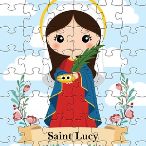 Saint Lucy Puzzle, 48, 80 & 120 Pieces Puzzle, Catholic Jigsaw, Saints ...