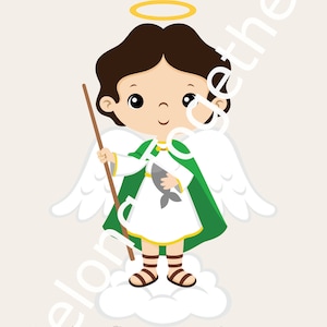 Saint Raphael the Archangel Wall Art, Saint Raphael Art Print, Catholic ...