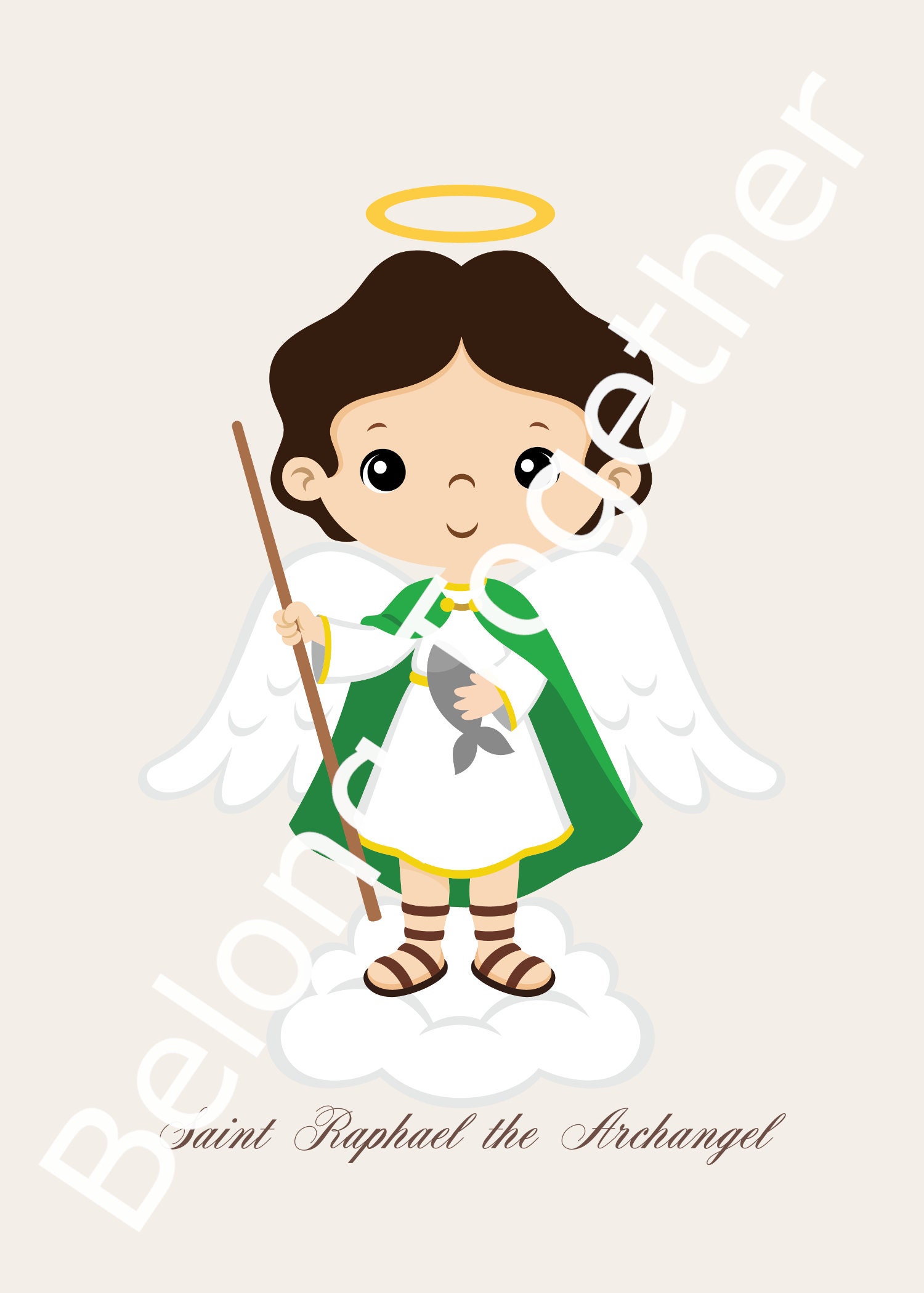 Saint Raphael the Archangel Wall Art Saint Raphael Art | Etsy