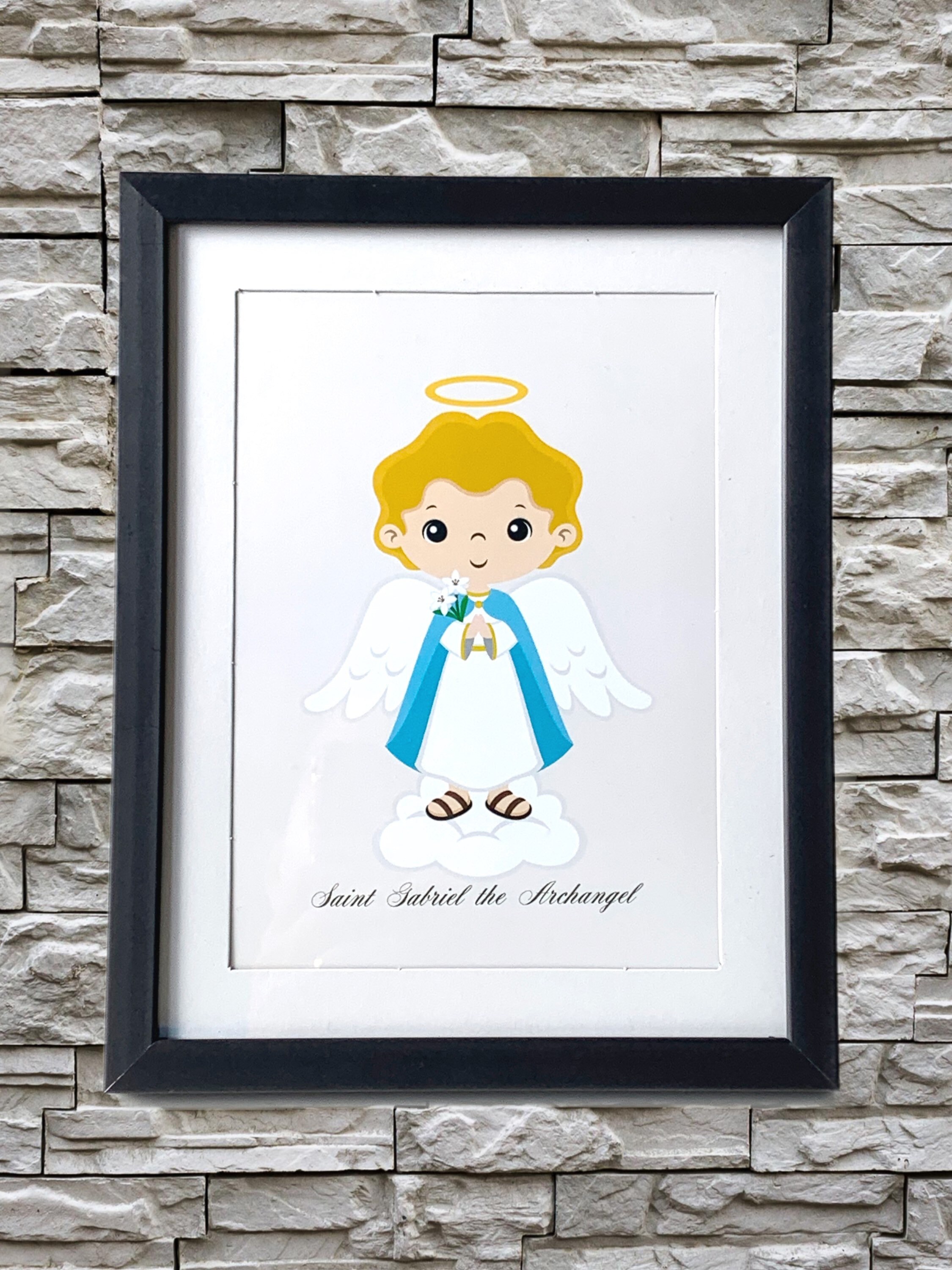 Saint Gabriel the Archangel Wall Art, Saint Gabriel Art Print, Catholic ...