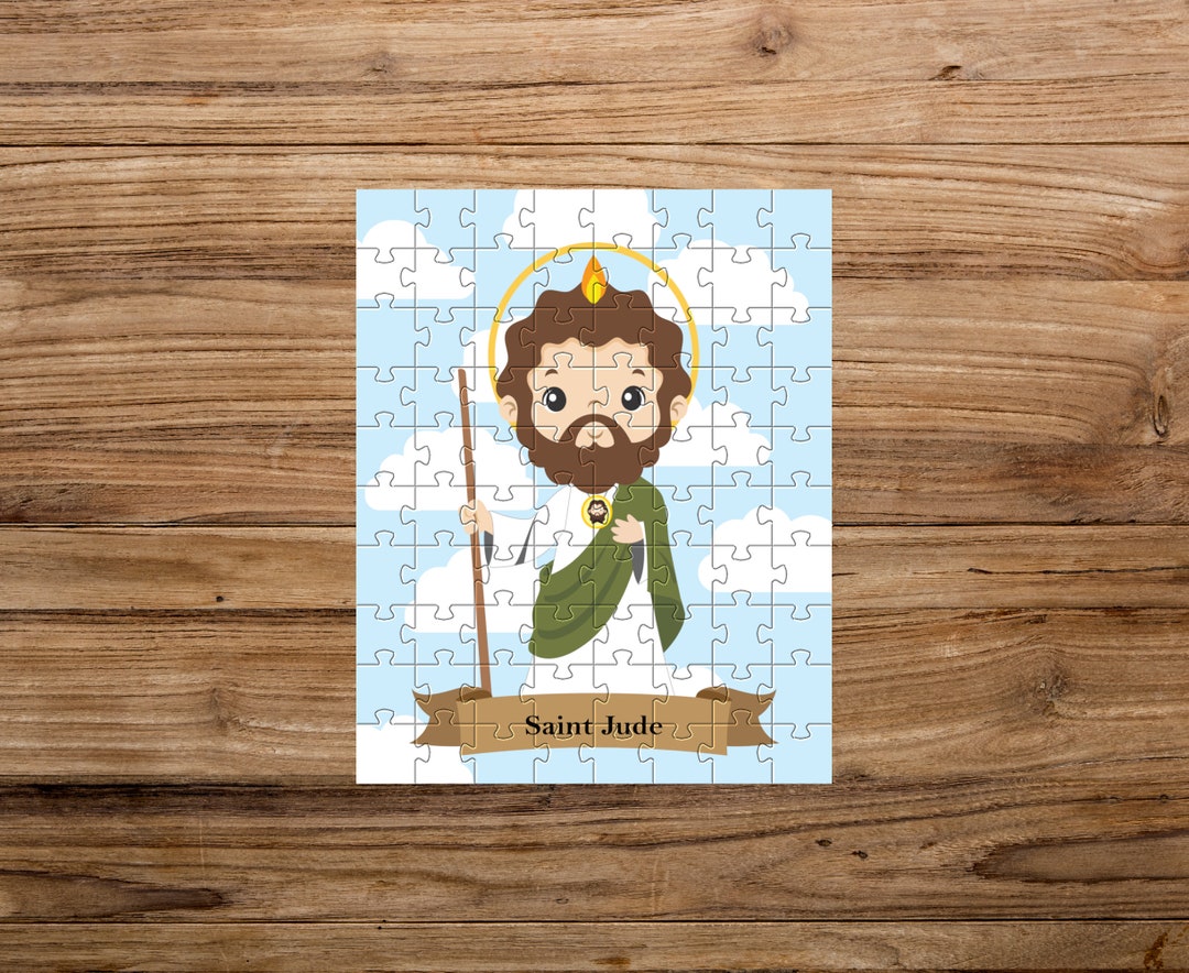 Saint Jude Puzzle, 48, 80 & 120 Pieces Puzzle, Catholic Jigsaw, Saints ...