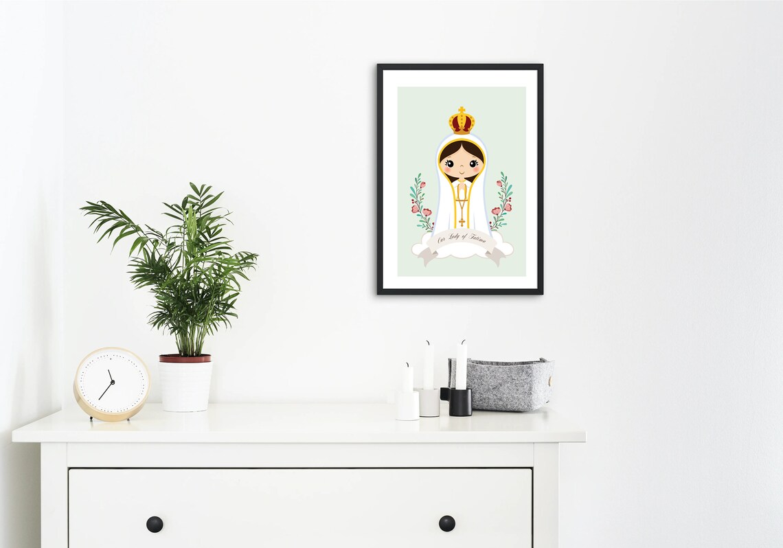 Our Lady of Fatima Wall Art Lady of Fatima Art Print - Etsy