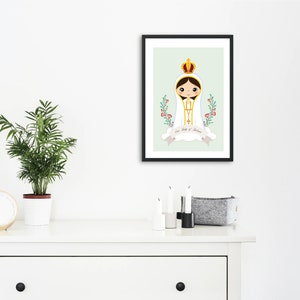 Our Lady of Fatima Wall Art, Lady of Fatima Art Print, Catholic Saints ...