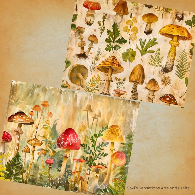 Fungi Botanical Garden 18 Pages | Printable Paper | Digital Download ...