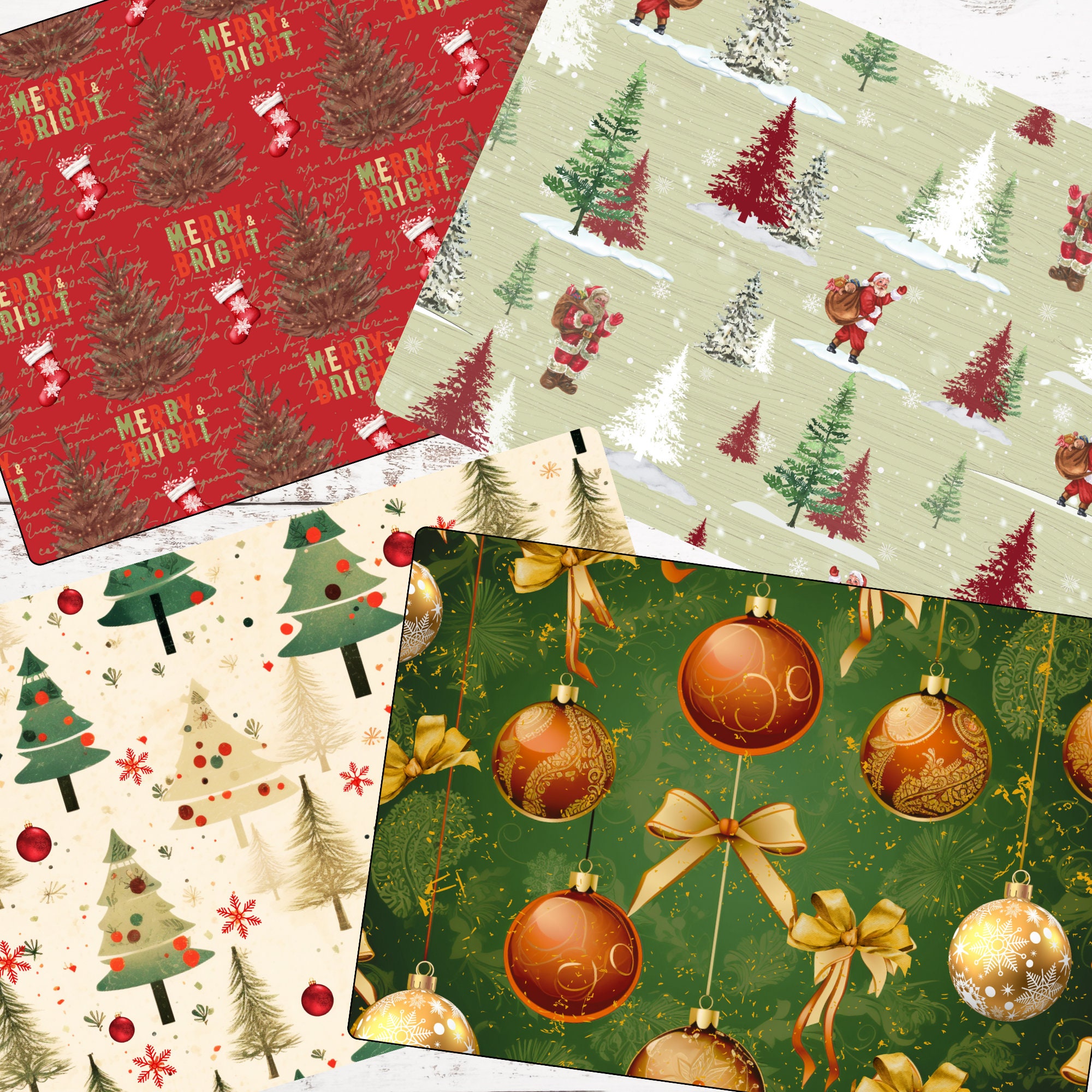 Merry & Bright Christmas Printables 16 Pages in Red, Green, and Gold ...