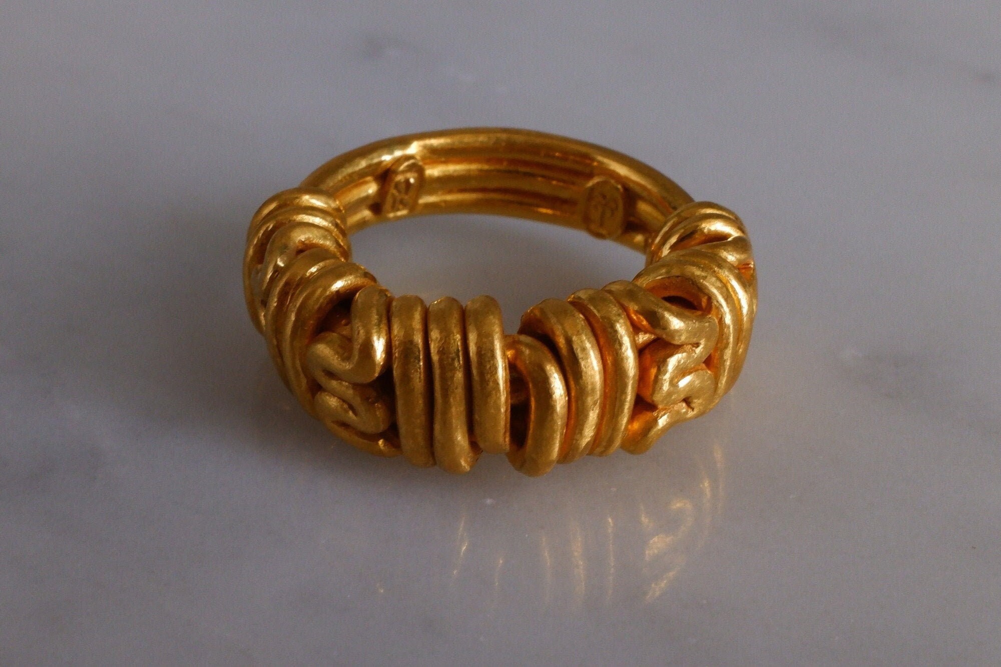 24k Solid Gold Puzzle Ring Empire - Etsy