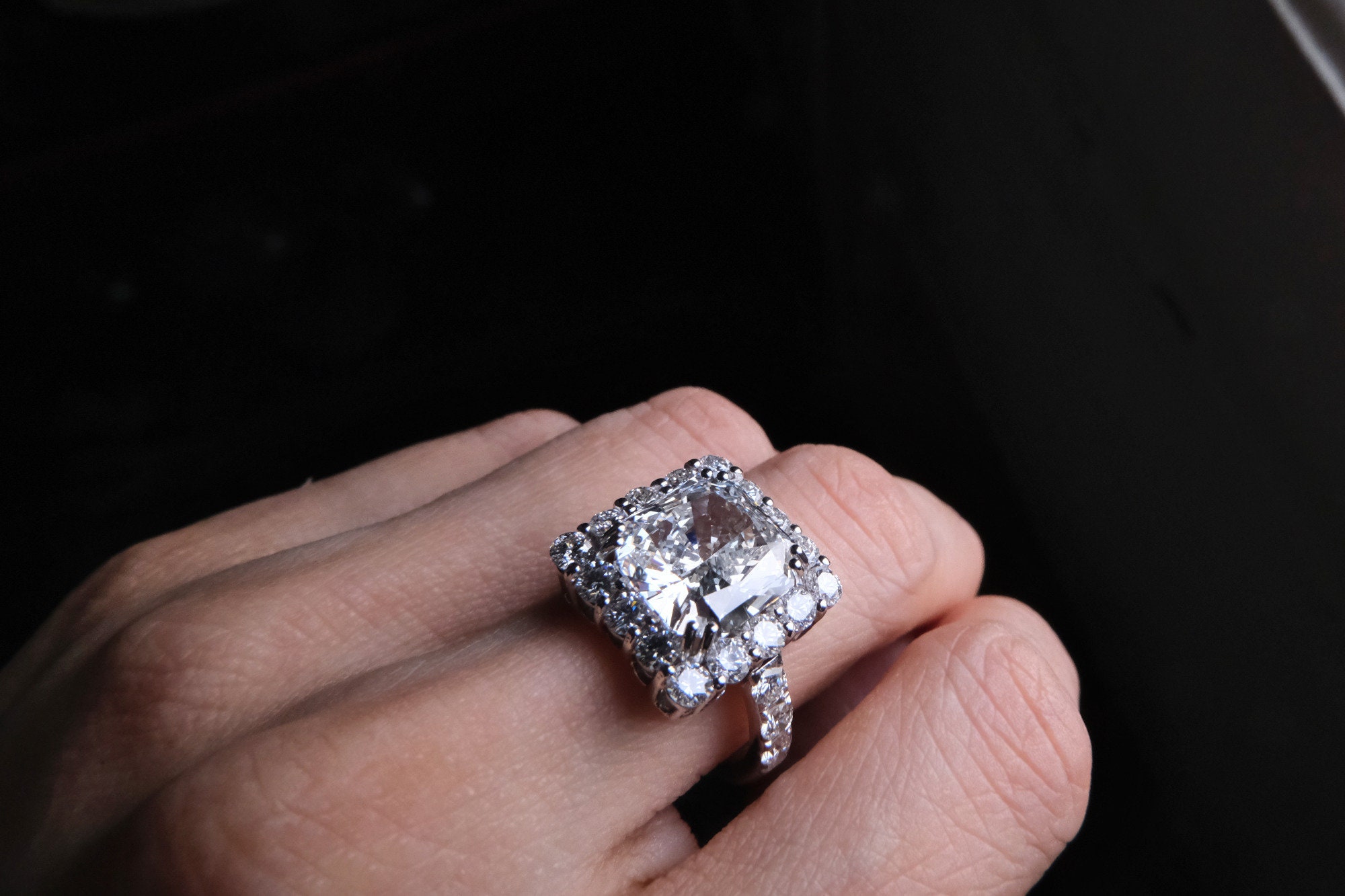 5ct Radiant Cut Diamond Ring 18k GIA - Etsy