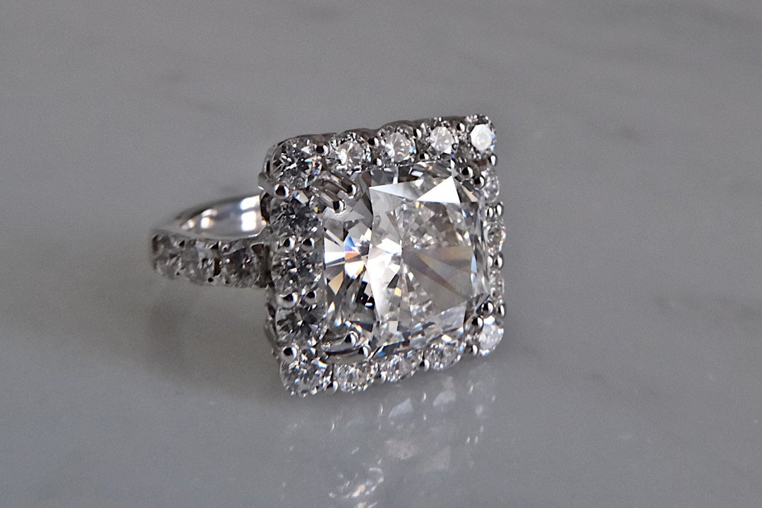5ct Radiant Cut Diamond Ring 18k GIA - Etsy