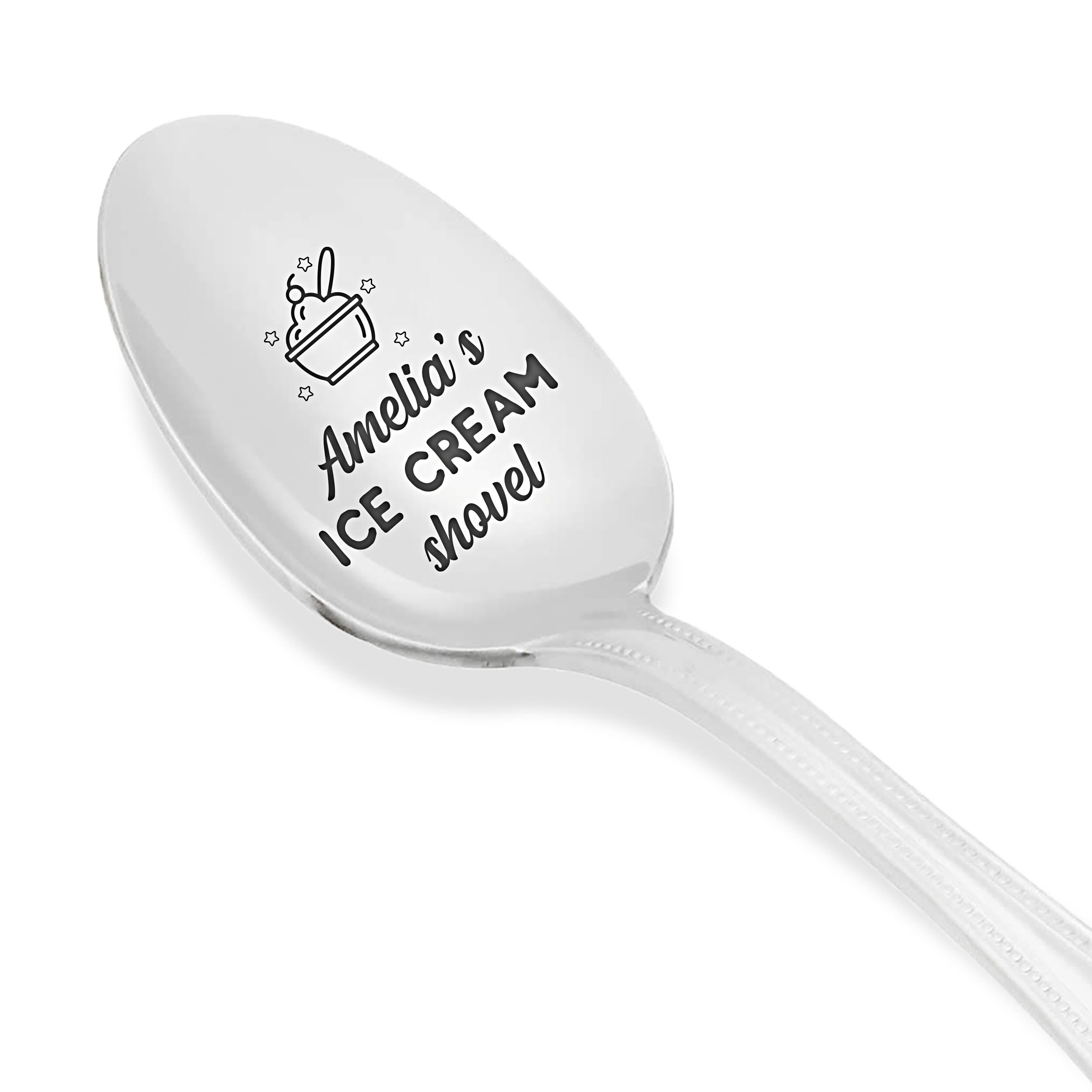 Unique Ice Cream Spoon With Name Engraved Gift Customized - Etsy