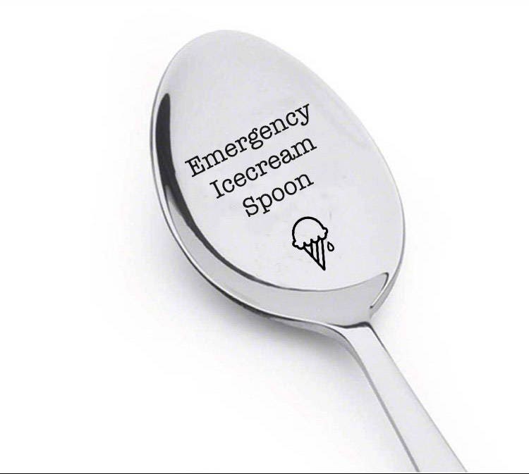 Emergency Ice Cream Spoon-personalized Engraved Etched - Etsy