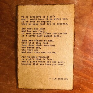 Original Poetry, Typewriter Poem, Be Creative, Poetry Decor, Who You ...