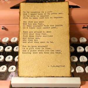 Original Poetry, Typewriter Poem, Be Creative, Poetry Decor, Who You ...