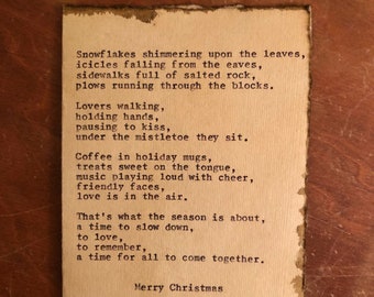 Christmas Poem Card | Etsy