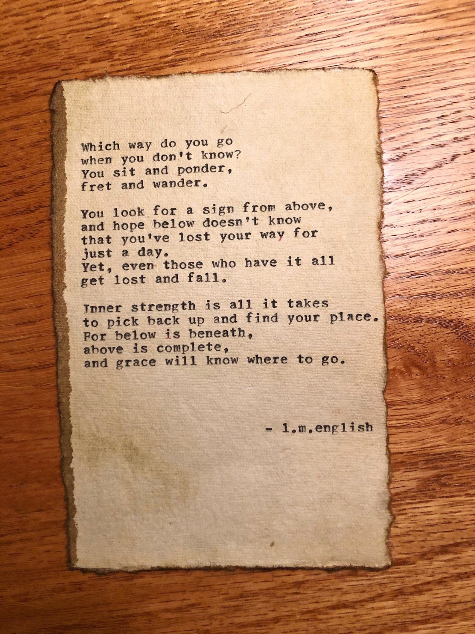 Original Poetry Typewriter Poem Sign From Above Poetry | Etsy