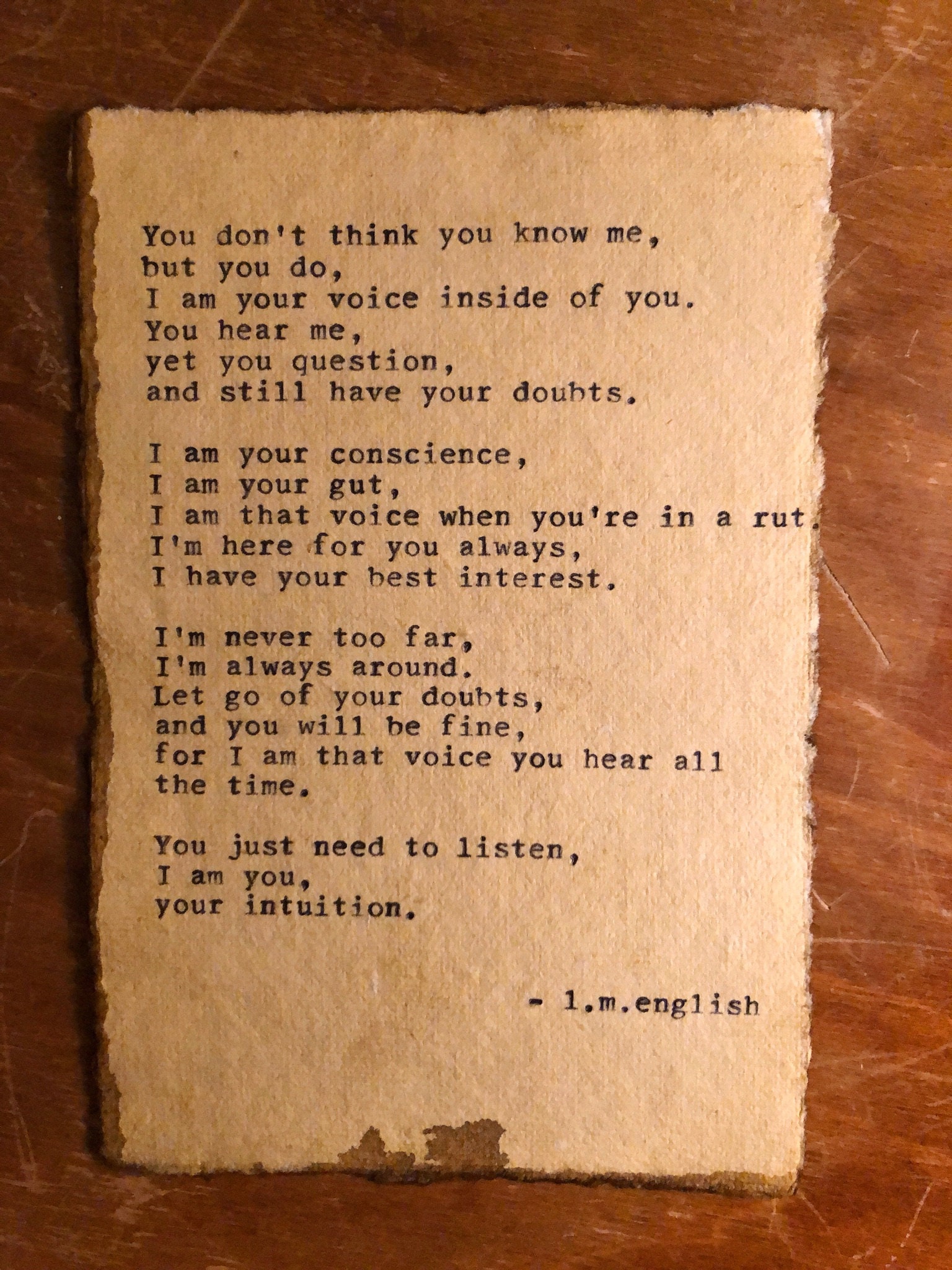 Original Poetry, Typewriter Poem, Intuition, Poetry Decor, Believe in ...