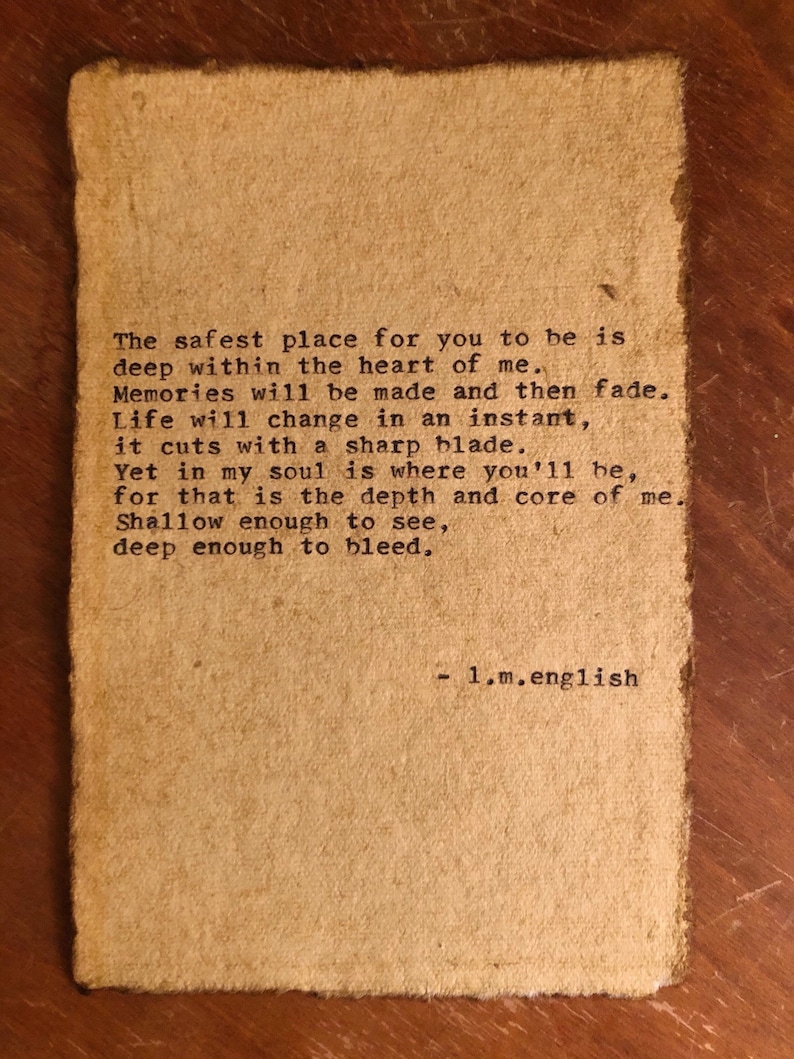 Original Poetry Typewriter Poem Heart of Me Poetry Decor - Etsy