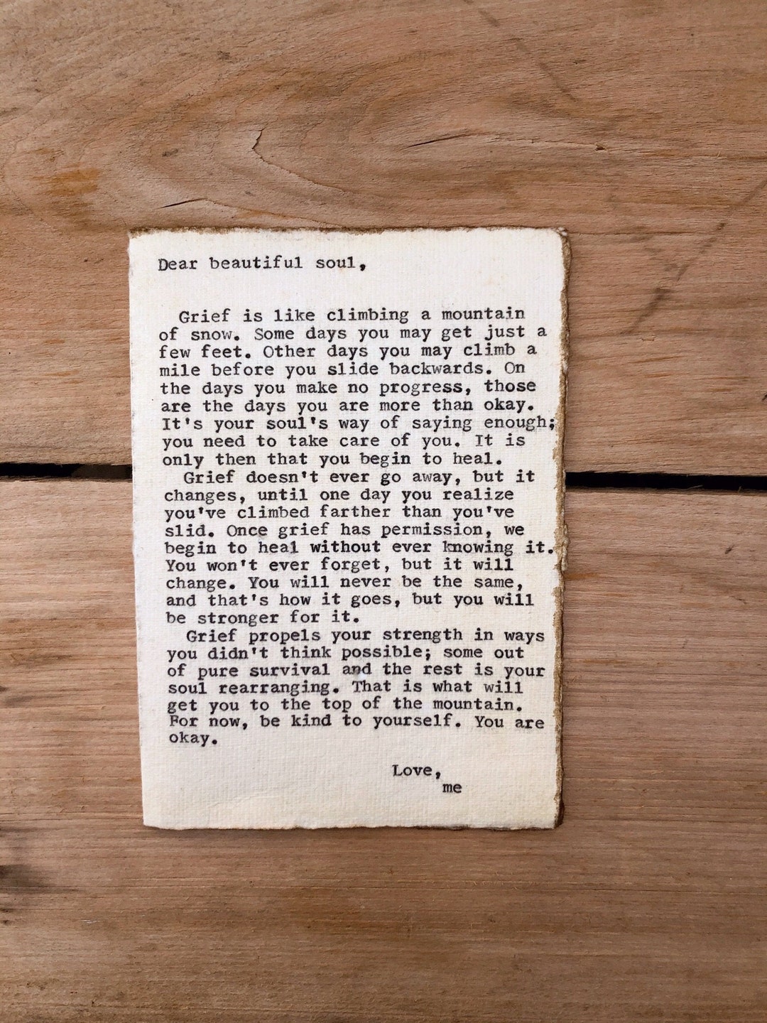 Handmade Card, Original Writing, Grief Card, Inspirational Card, Grief ...