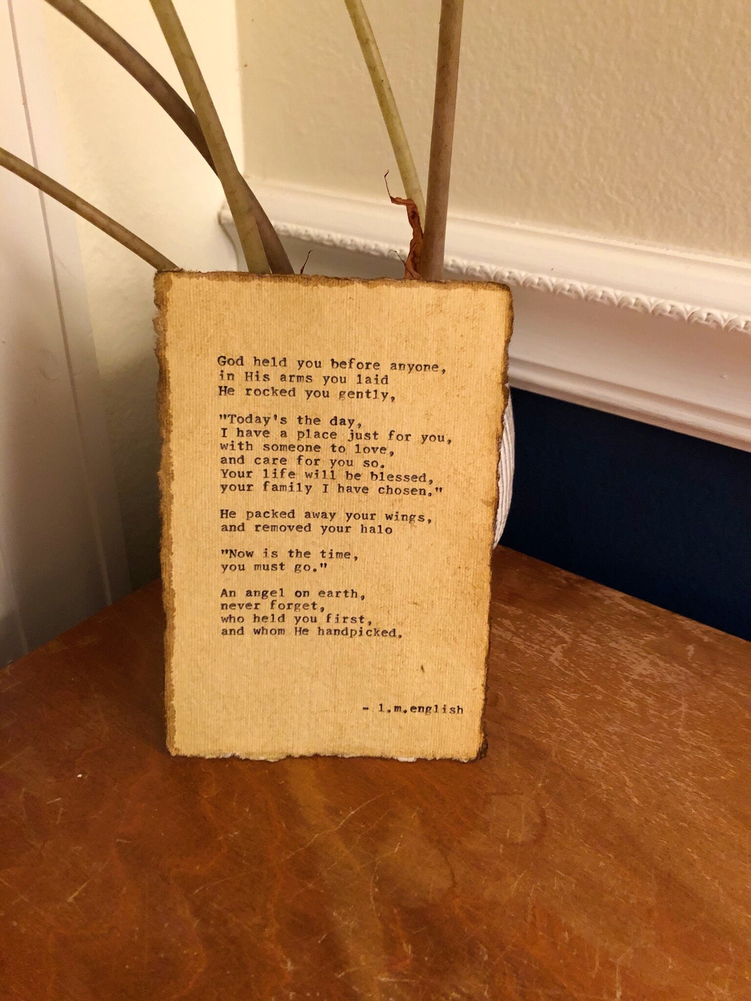 Original Poetry Typewriter Poem Baby Decor Nursery Wall | Etsy