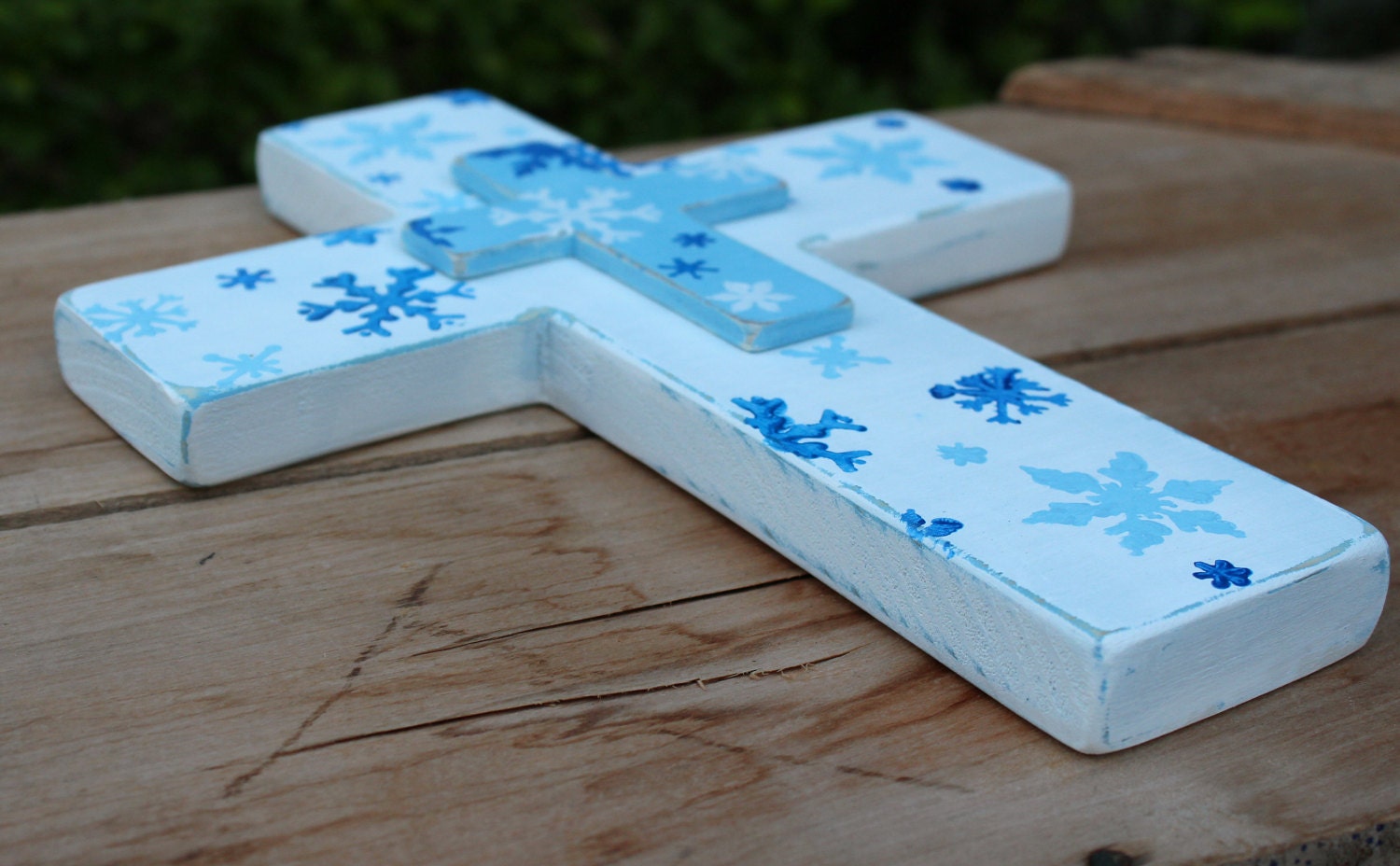 White Cross Wooden Cross Snowflakes Winter Cross Snowflake - Etsy