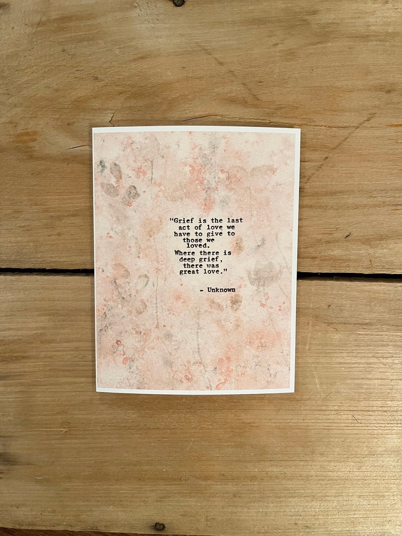 Grief Card, Handmade Card, Pink Flowers, With Sympathy, Watercolor ...