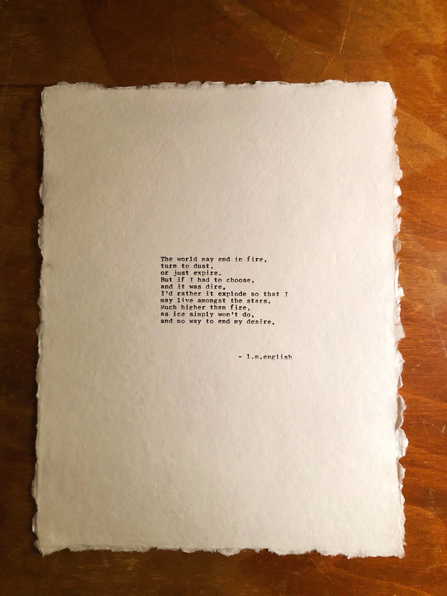 Original poetry Typewriter poem among the stars poetry | Etsy