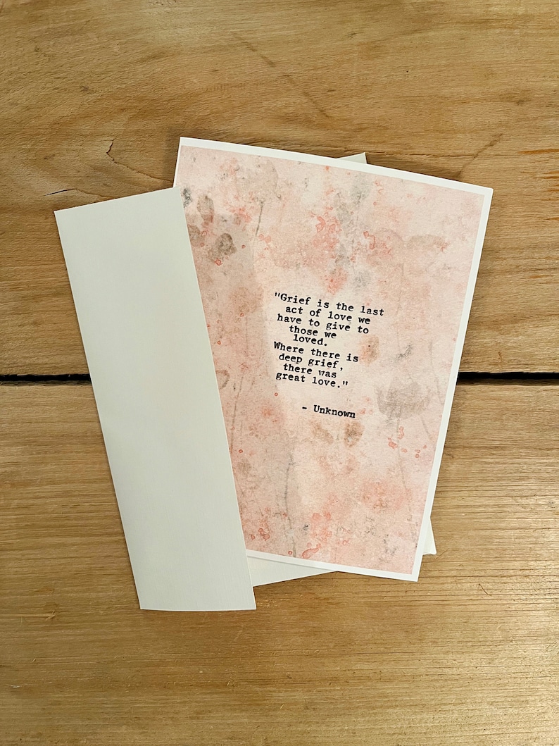 Grief Card, Handmade Card, Pink Flowers, With Sympathy, Watercolor ...