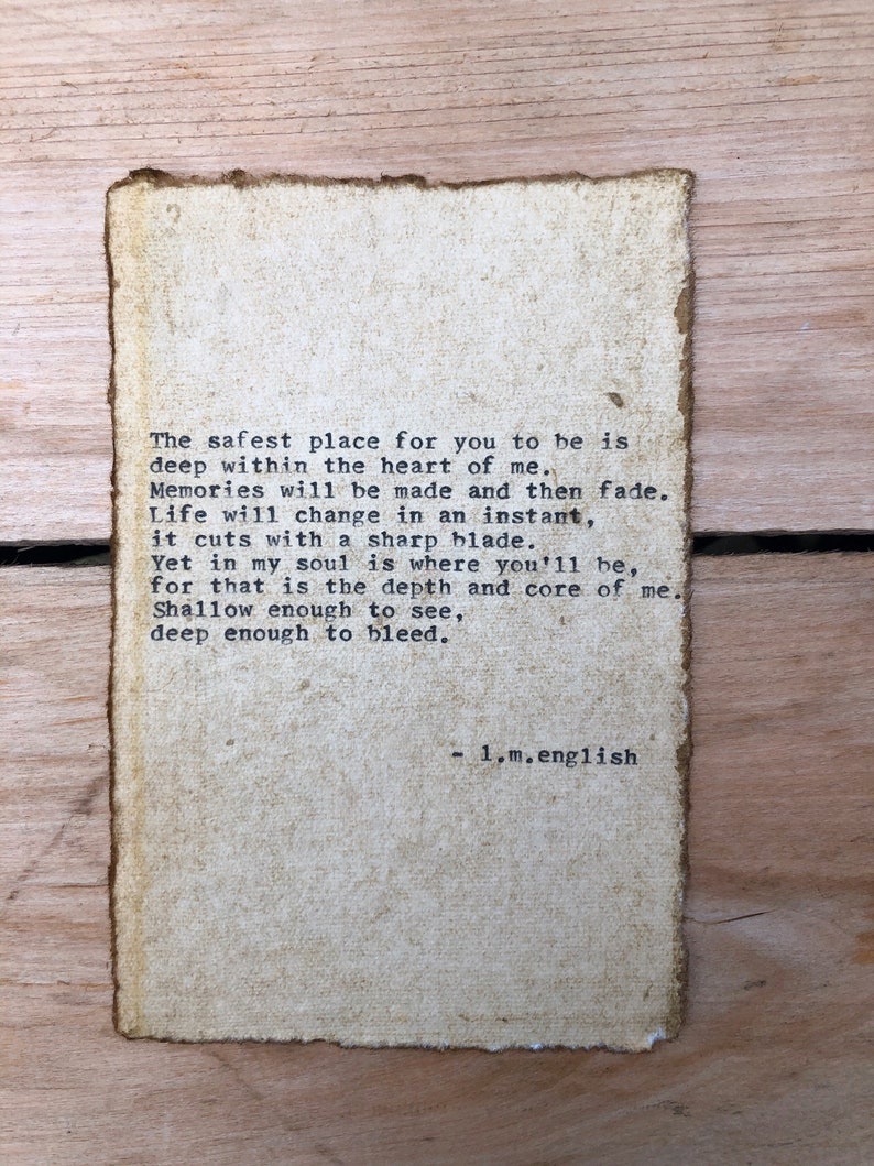 Original Poetry Typewriter Poem Heart of Me Poetry Decor - Etsy