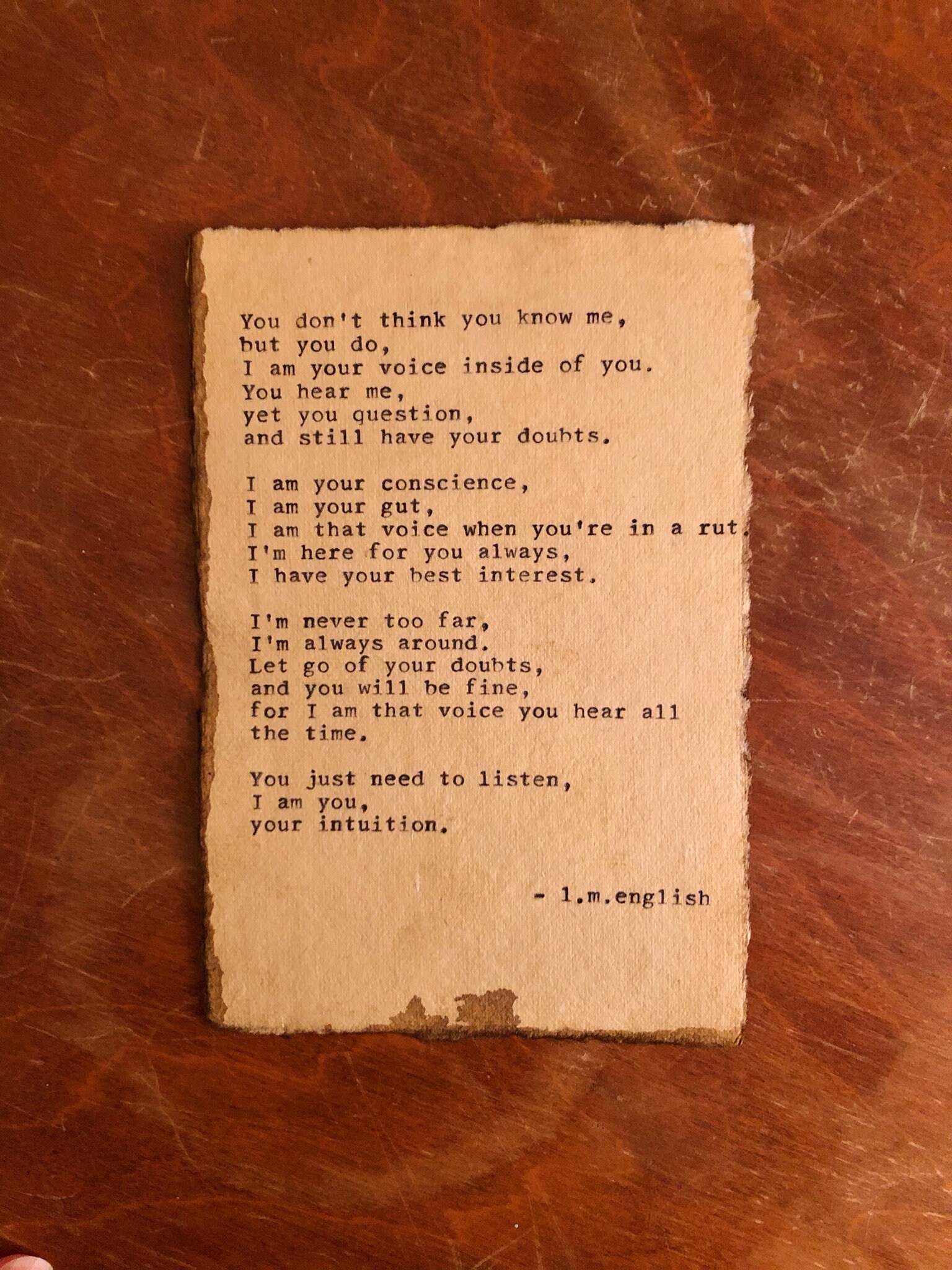Original Poetry, Typewriter Poem, Intuition, Poetry Decor, Believe in ...