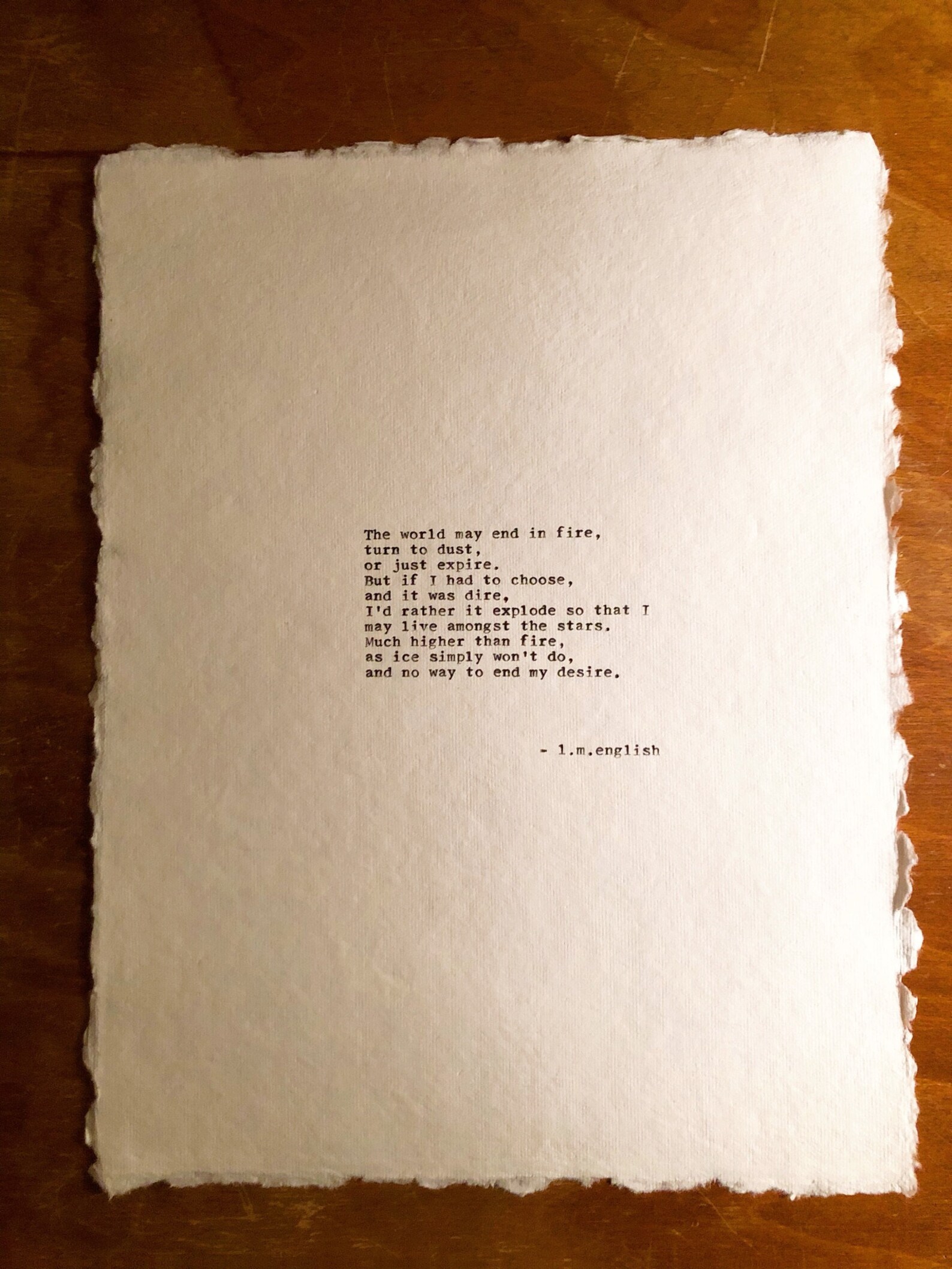 Original poetry Typewriter poem among the stars poetry | Etsy