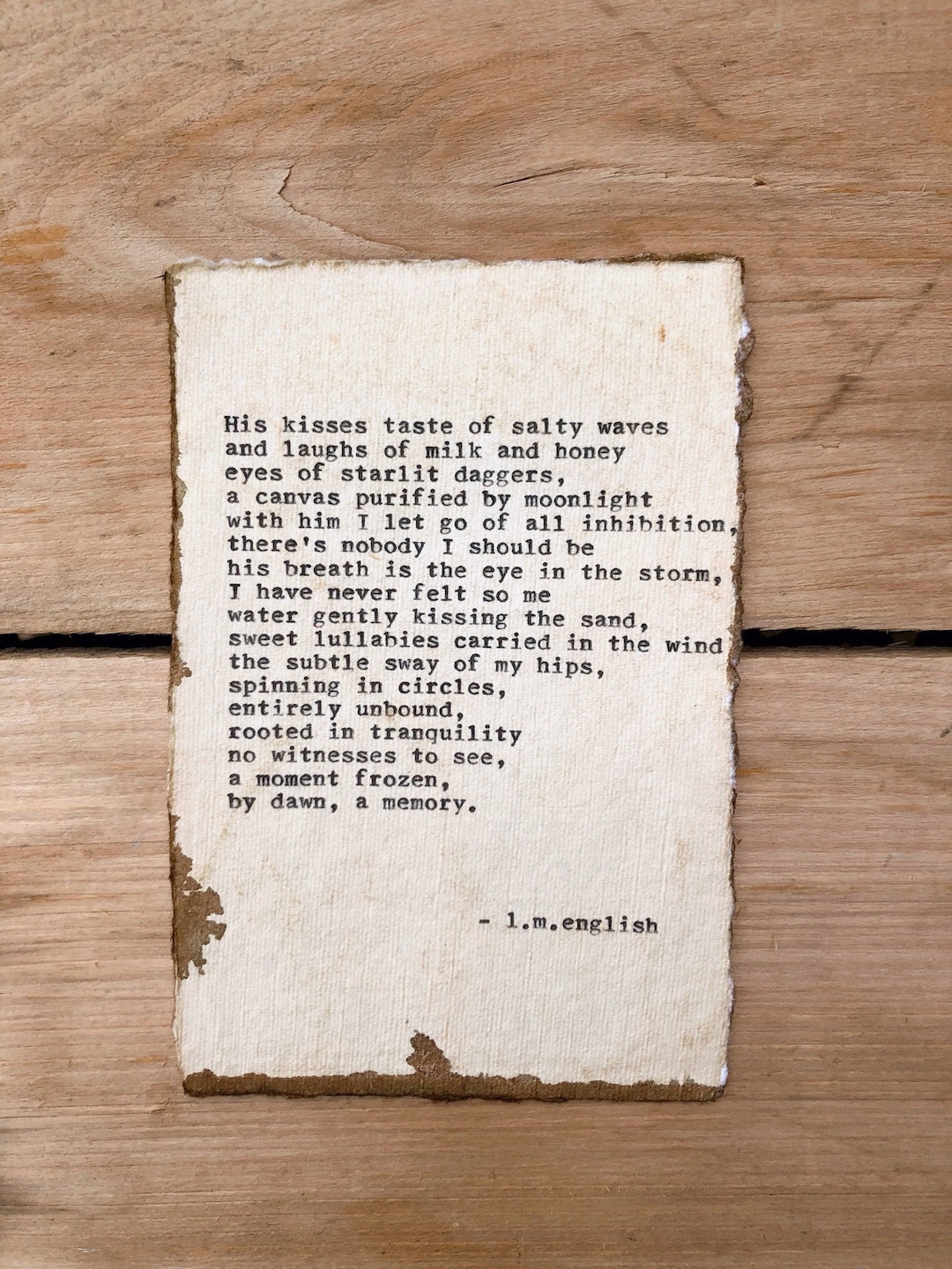 Original Poetry, Typewriter Poem, Moon and Stars, Poetry Decor, Sea ...