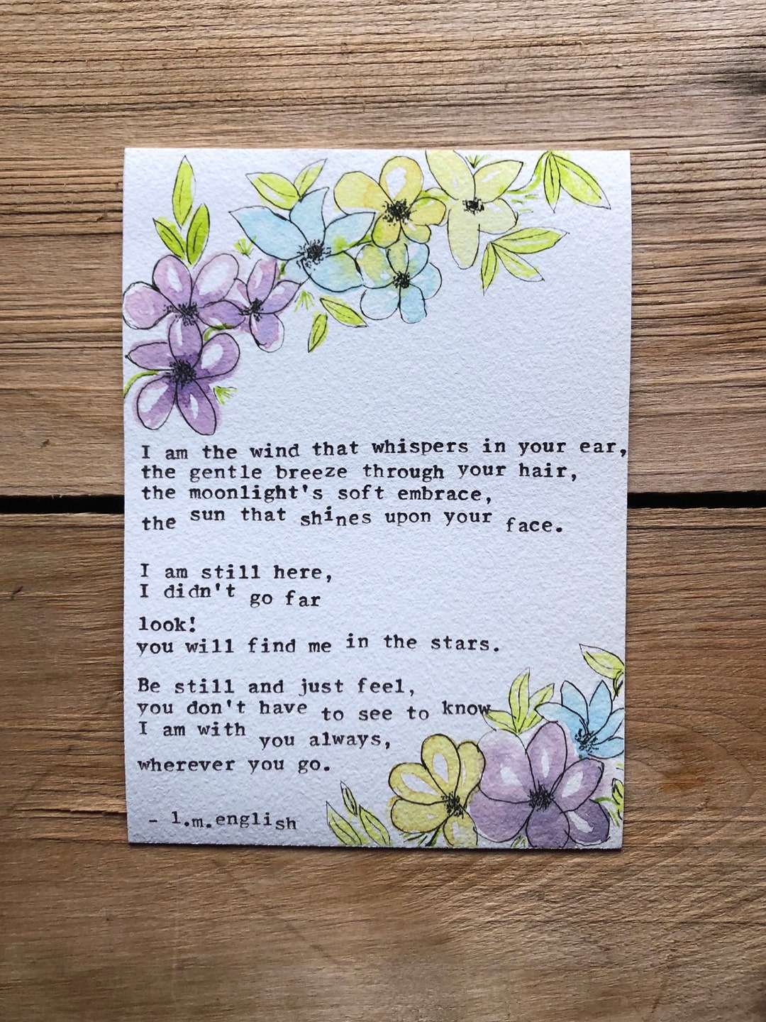 Original Poetry, Grief Poem, in Remembrance, in Memory, Watercolor ...