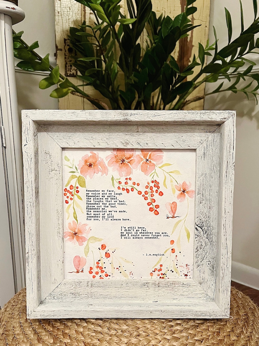 Original Watercolor, Remember Me, Grief Poem, Forget Me Not, Grief Gift ...