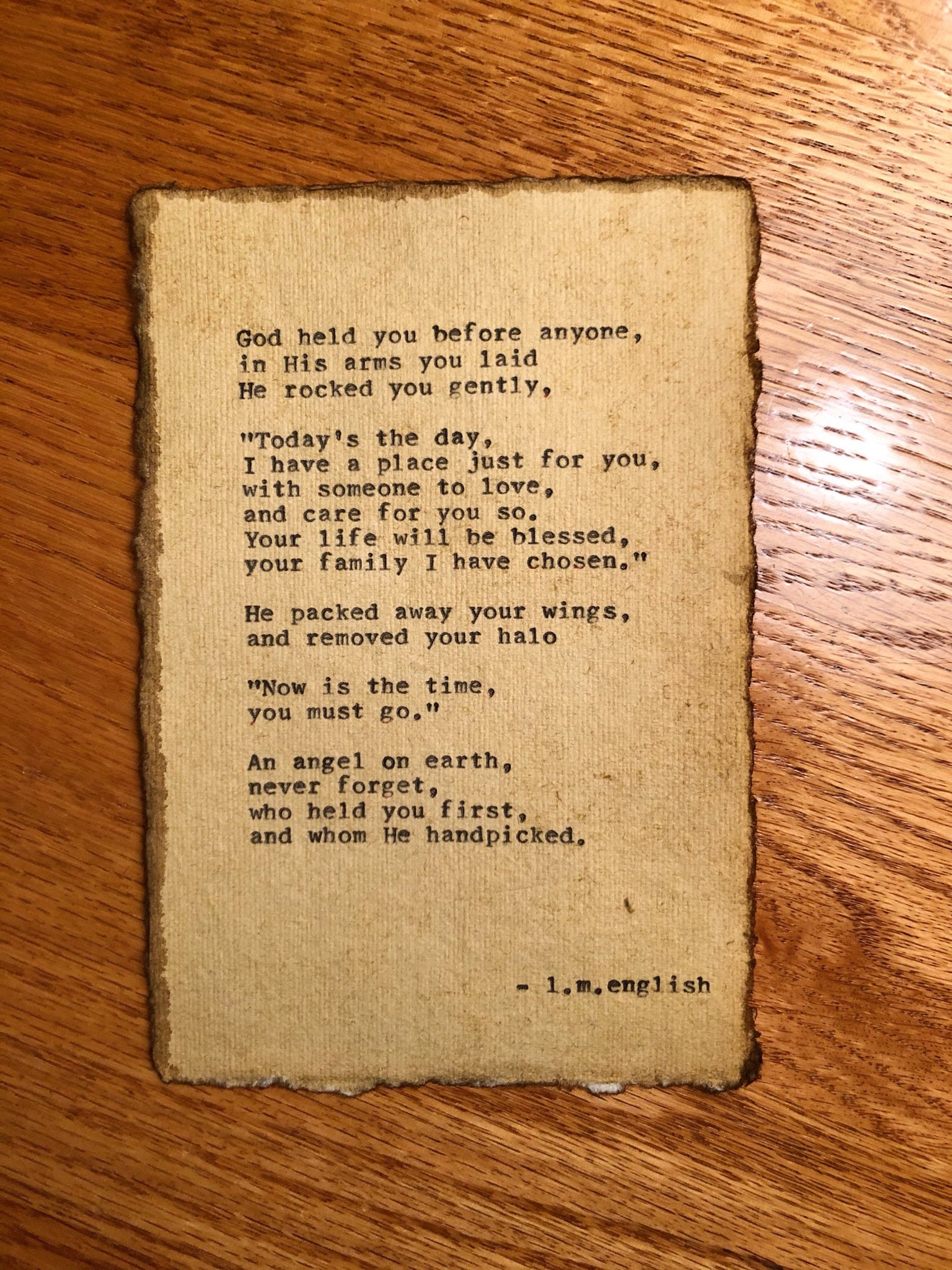 Original Poetry Typewriter Poem Baby Decor Nursery Wall | Etsy