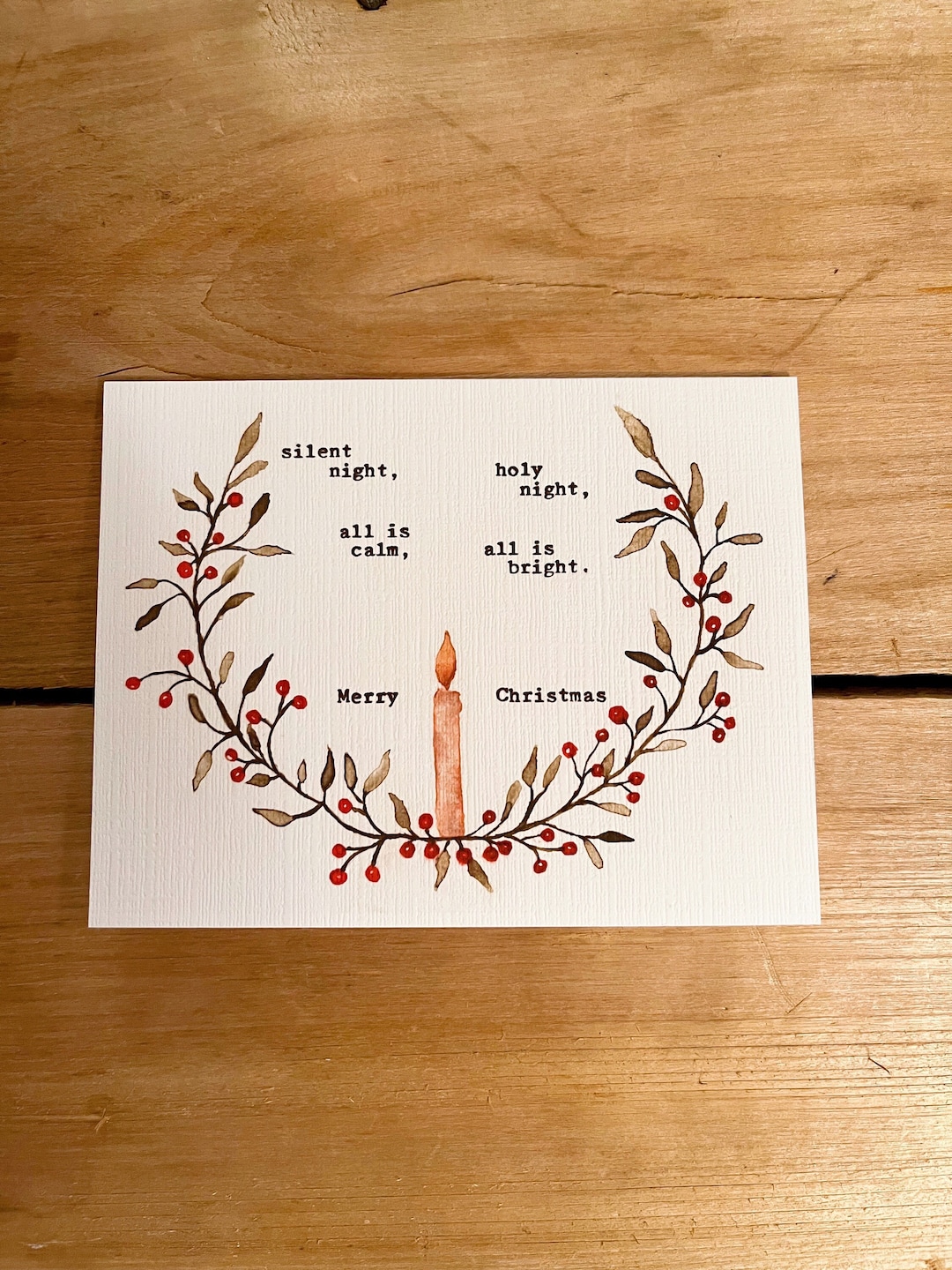 Silent Night, Christmas Card, Original Watercolor, Christian Cards ...