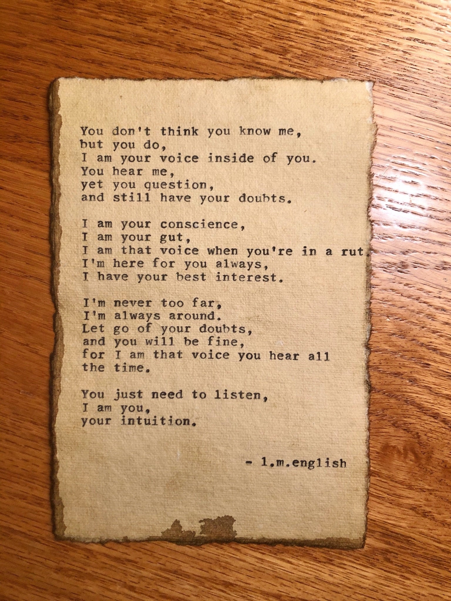 Original Poetry, Typewriter Poem, Intuition, Poetry Decor, Believe in ...