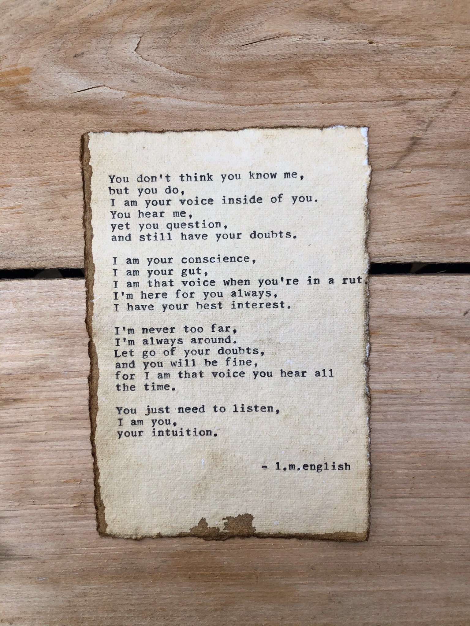 Original Poetry, Typewriter Poem, Intuition, Poetry Decor, Believe in ...