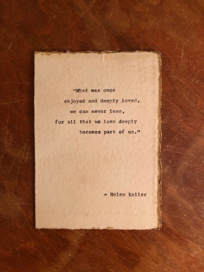 Handmade Card Helen Keller Quote Grief Card Memorial Gift - Etsy