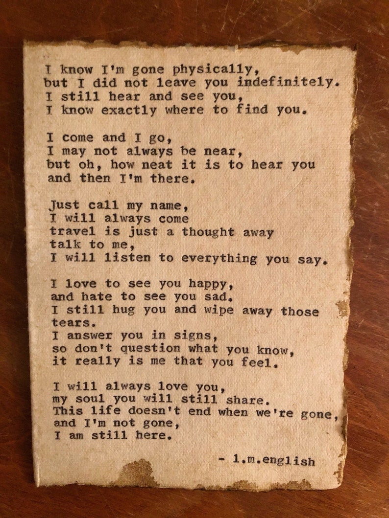 Handmade Card Original Writing Grief Card Inspirational | Etsy