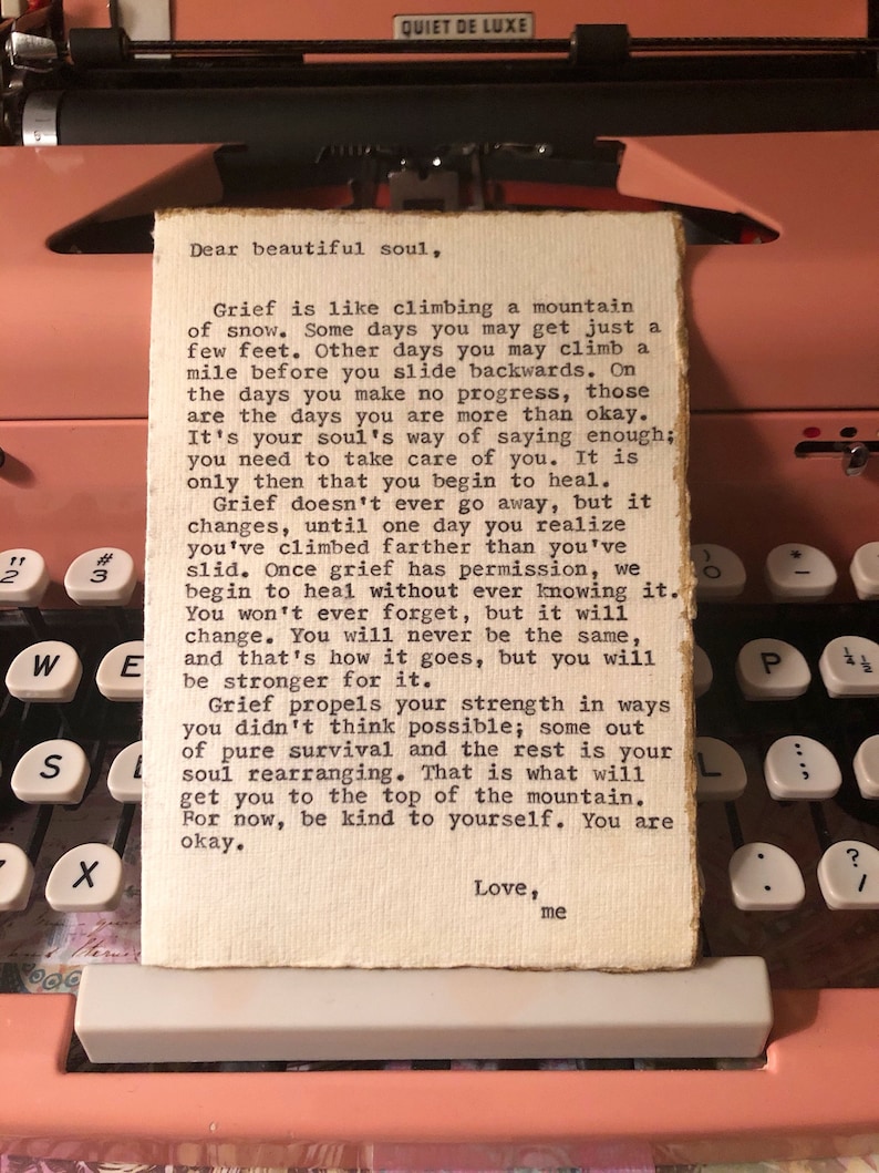 Handmade Card, Original Writing, Grief Card, Inspirational Card, Grief ...