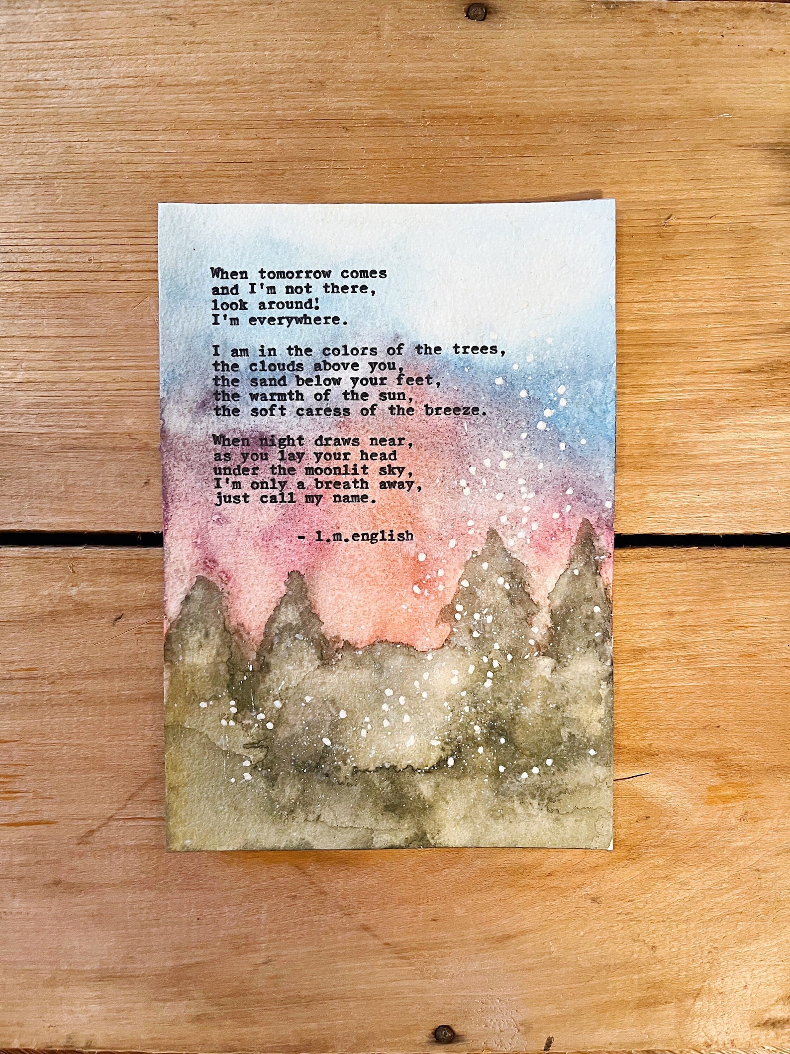 Original Poetry, Grief Gift, Forget Me Not, Watercolor Trees, Grieving ...