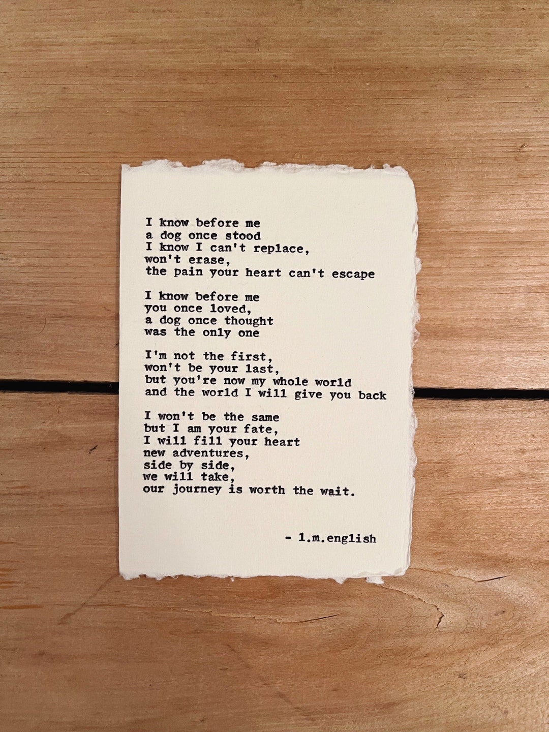 Handmade Card, New Dog Gift, Dog Poem, Pet Grief, Heart Dog, Dog Card ...