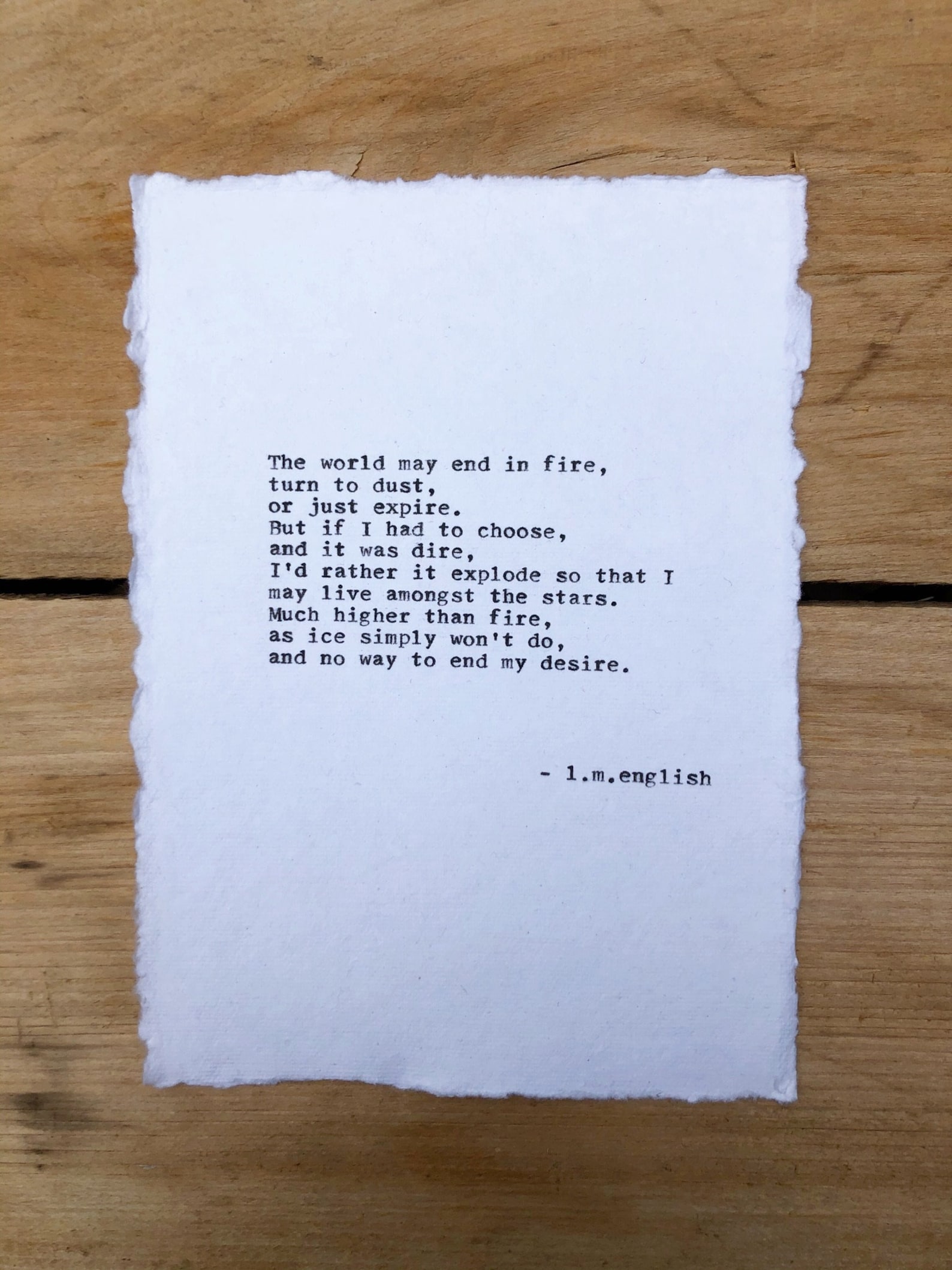 Original poetry Typewriter poem among the stars poetry | Etsy