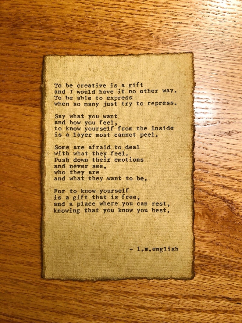 Original Poetry, Typewriter Poem, Be Creative, Poetry Decor, Who You ...