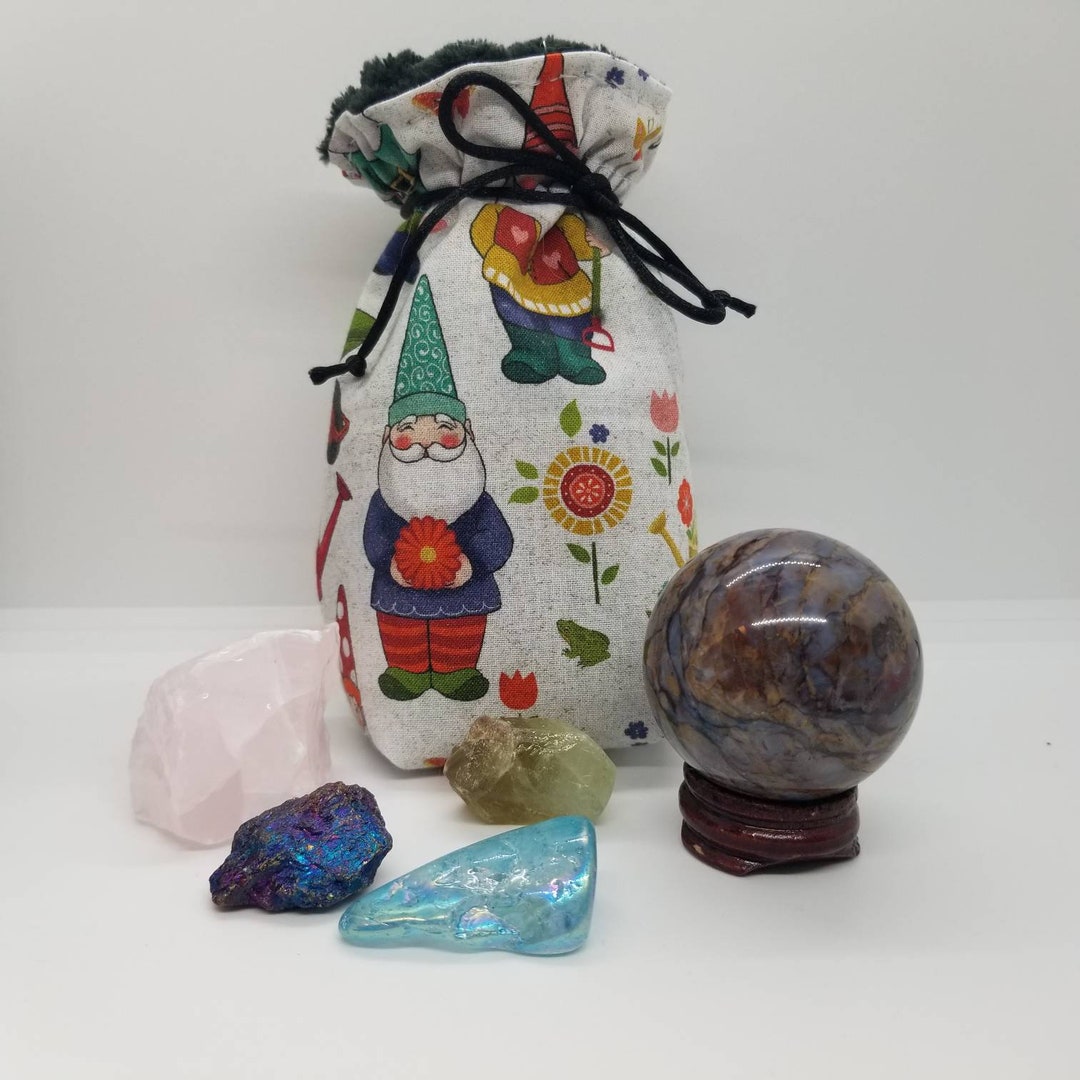 Deluxe Crystal/ Rune Bag in Gnome Fabric - Etsy