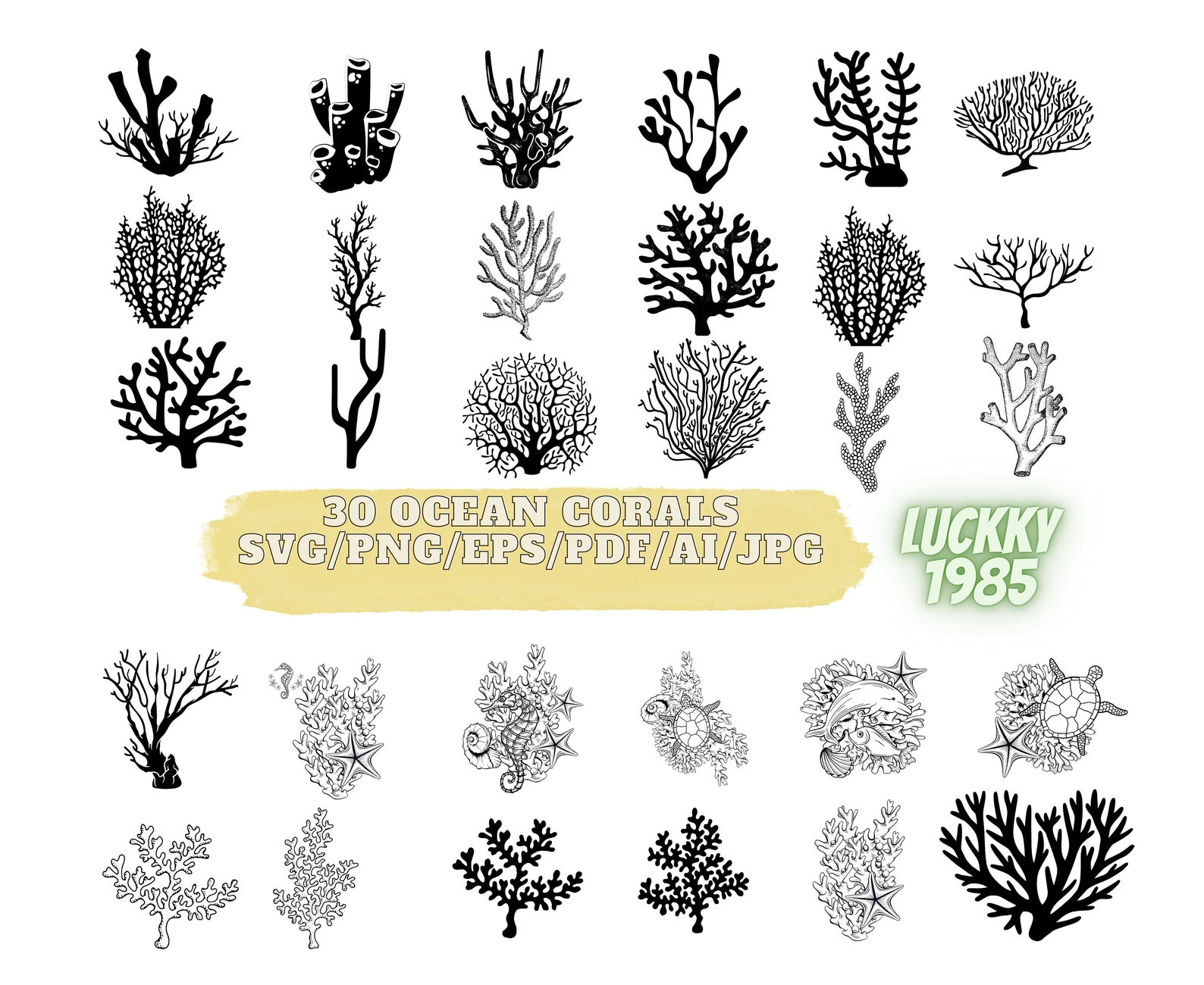 30 Ocean CORALS Png SVG, Ocean, Plants, Marine Nature, Sea, Corals ...