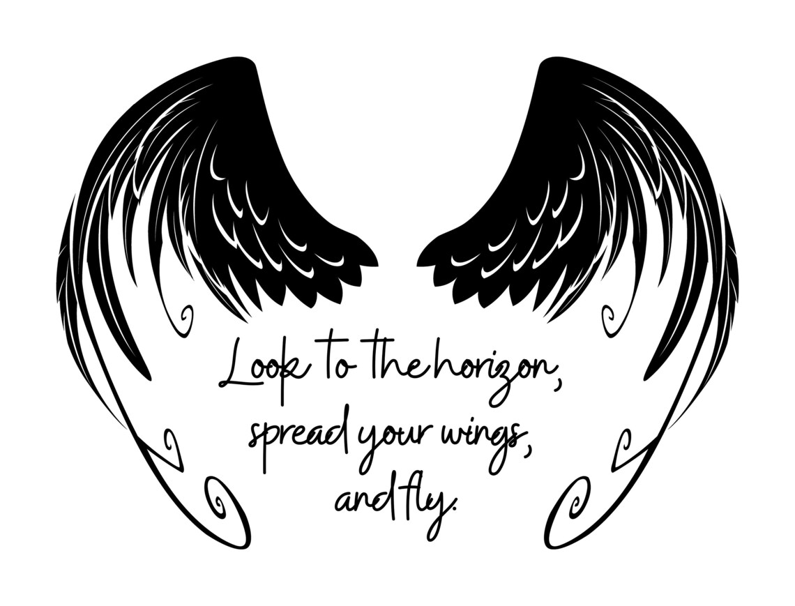 10 Angel Wings With Quoteangel Wings Svgpng Angel Svg - Etsy