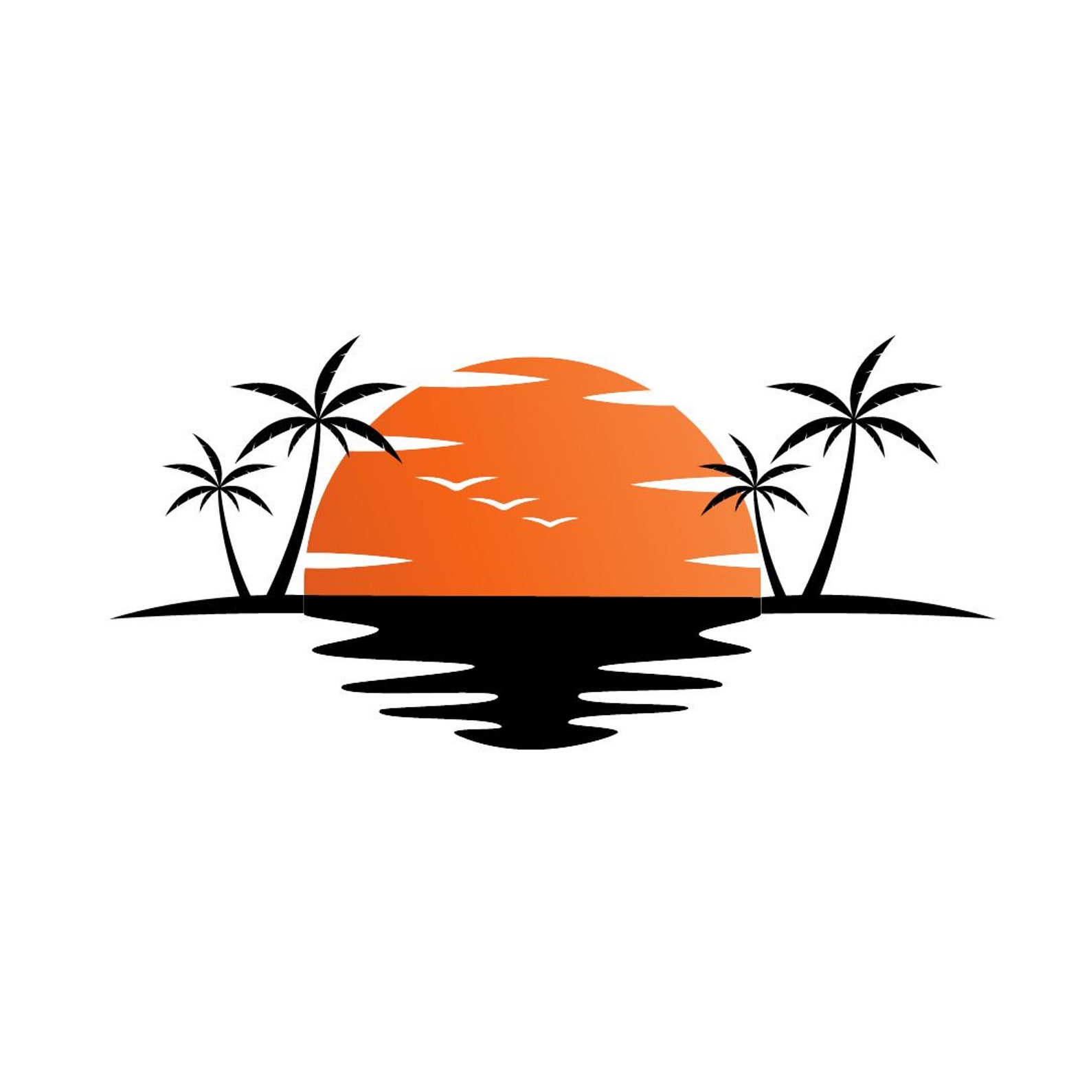 10 Sunset Sunset Over Sea Scene Cut File Sunset Scene SVG - Etsy