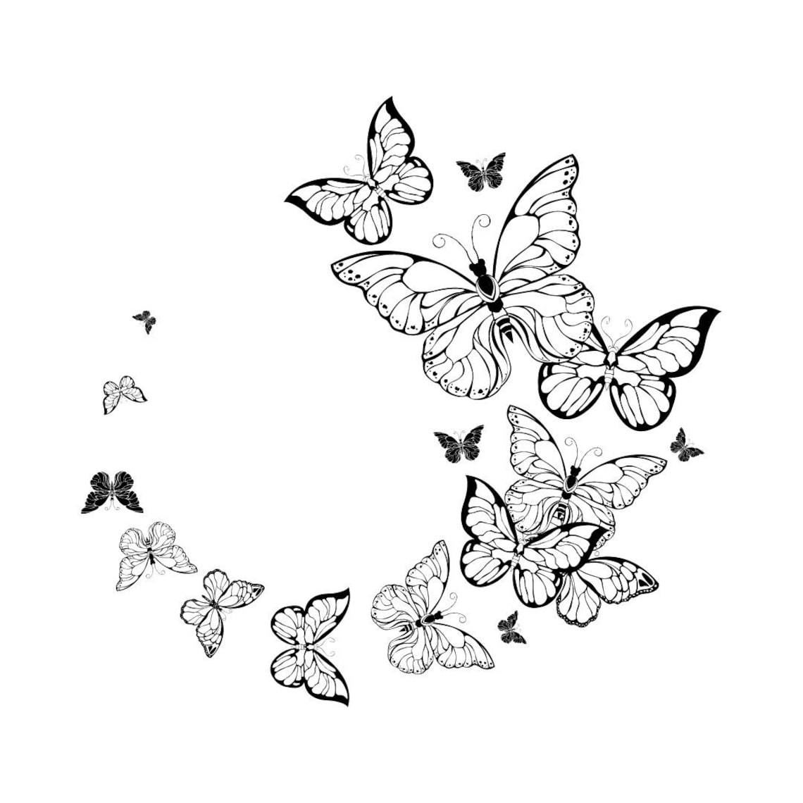 6 Butterfly Swarm SVG Butterfly SVG File Layered Butterfly - Etsy